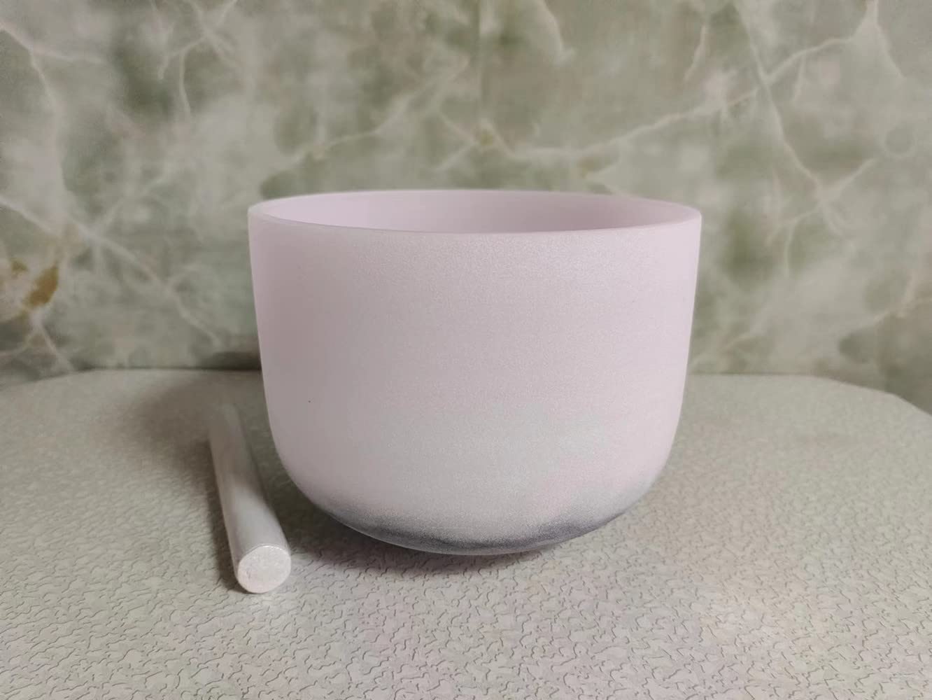 Morganite + Moldavite Gemstone Fusion Crystal Singing Bowl B Crown Chakra 9 inch with Free Suede Striker and O ring