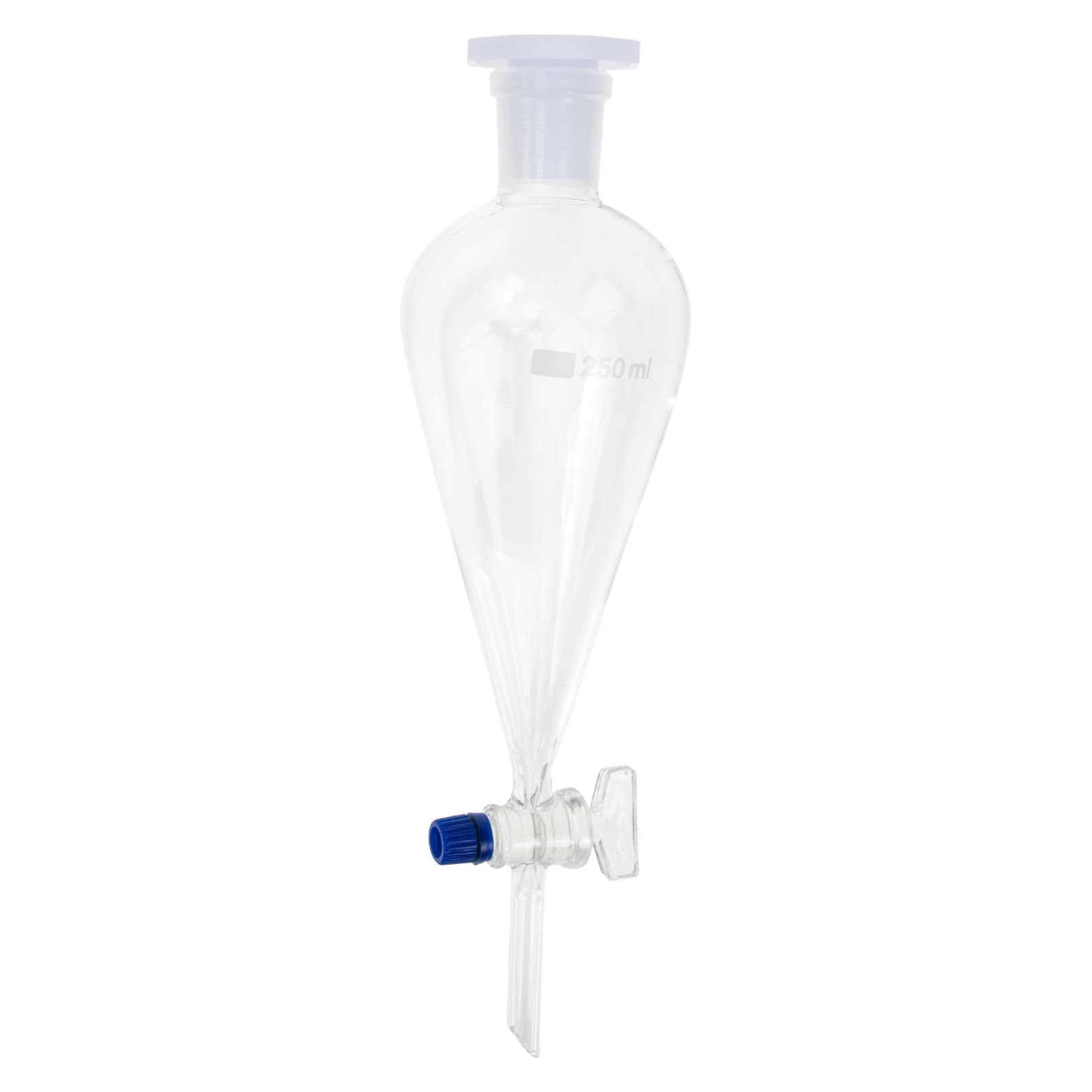 POPETPOP Separating Funnel- 250ml Separatory Funnel Pear Shaped Borosilicate Glass Separatory Funnel Laboratory Separation Funnel Separation Funnel for Lab