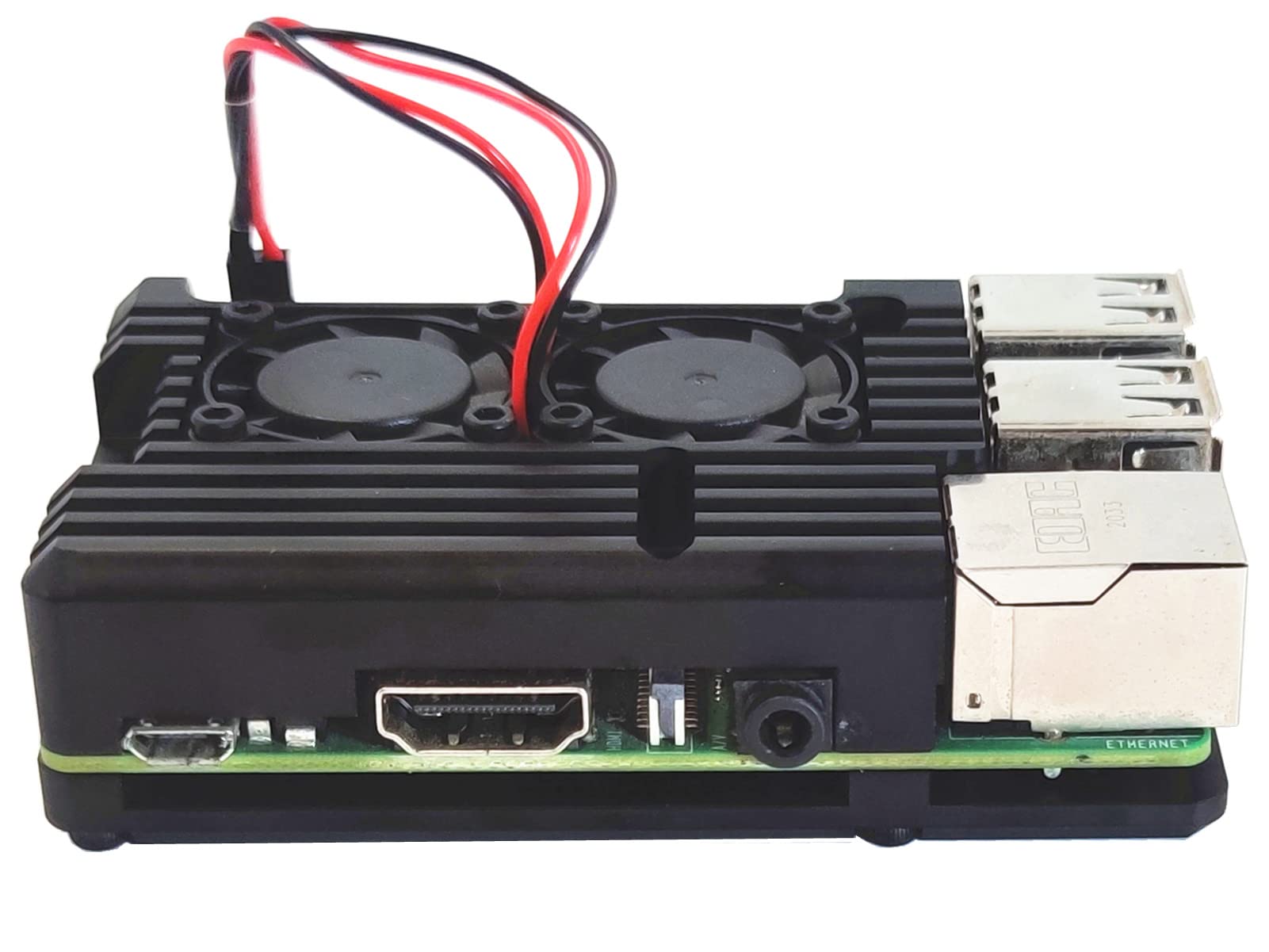 Raspberry Pi 3B Aluminum Aolly Case, Raspberry Pi 3 Model B+ Passive Cooling Case with Dual Cooling Fan