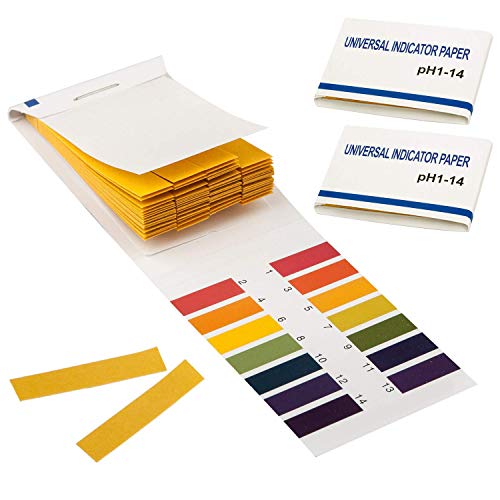 QONIA 2 Set 160 Strips 1-14 PH Litmus Paper Ph Strips Water Cosmetics Soil PH Paper Strips with Control Card
