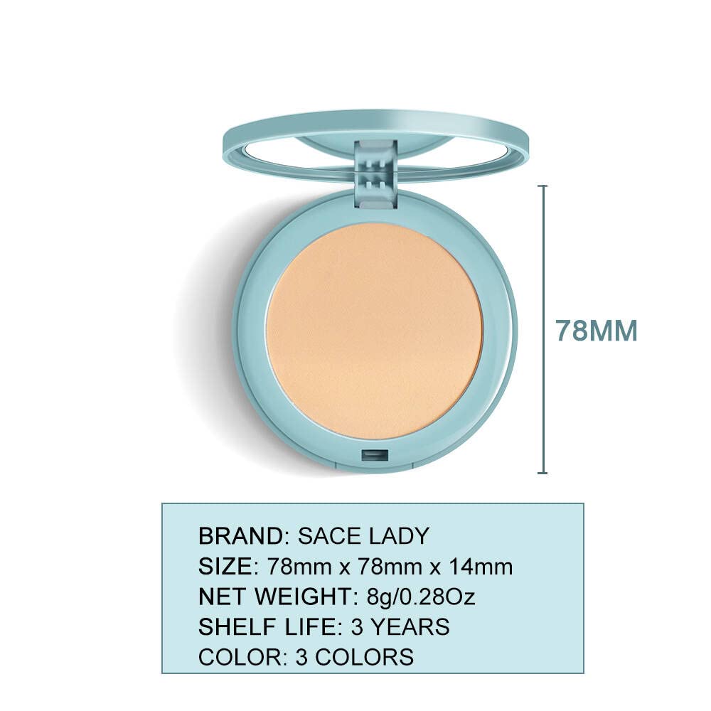RISTALGIC Face Powder Oil Control Pressed Powder Long Lasting Waterproof Face Powder Silk Soft Mist SPF Cosmetics Smooth Texture Pan, 02-NATURAL BEIGE