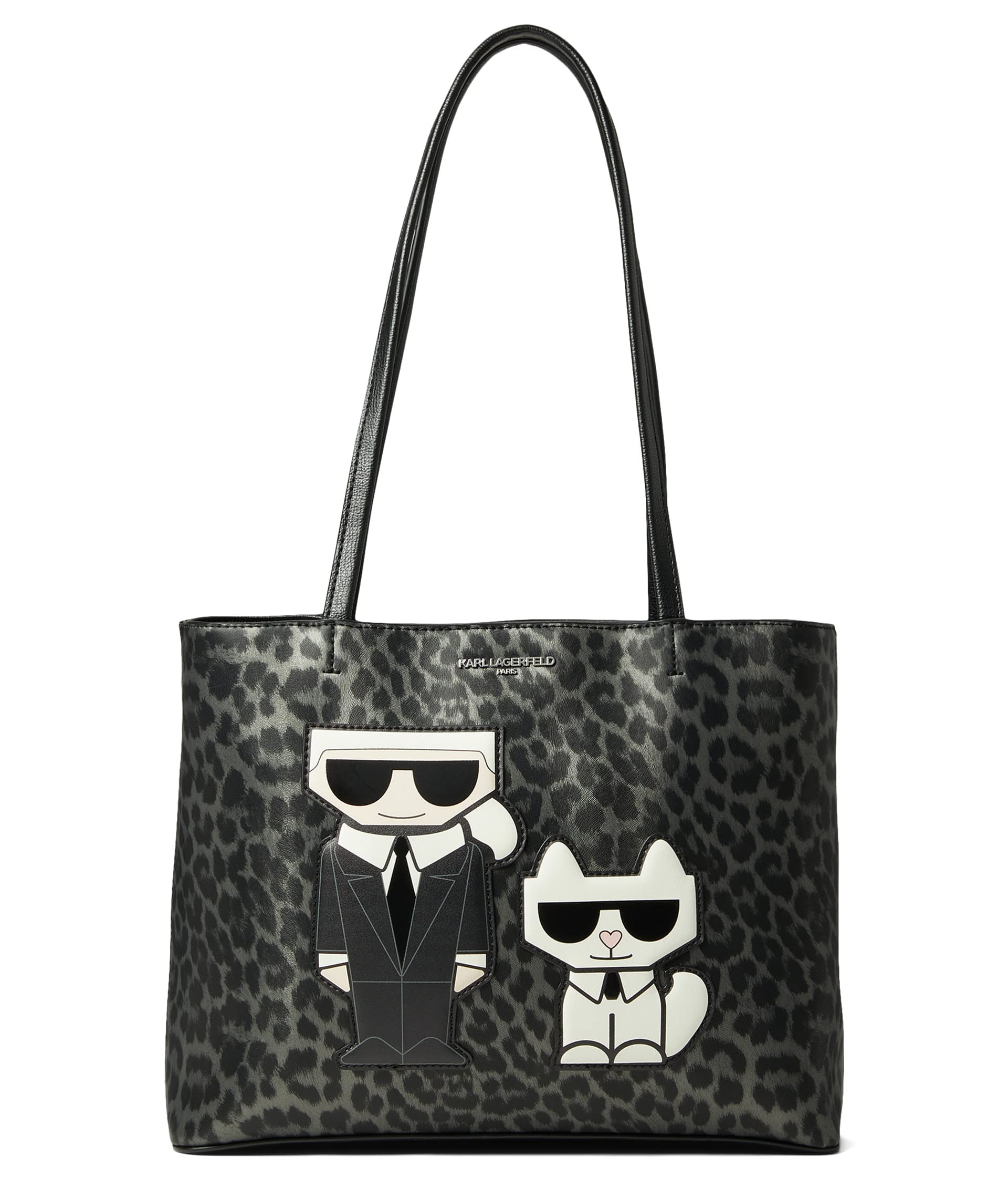 Karl Lagerfeld Paris Maybelle Tote Black/Grey Leopard One Size