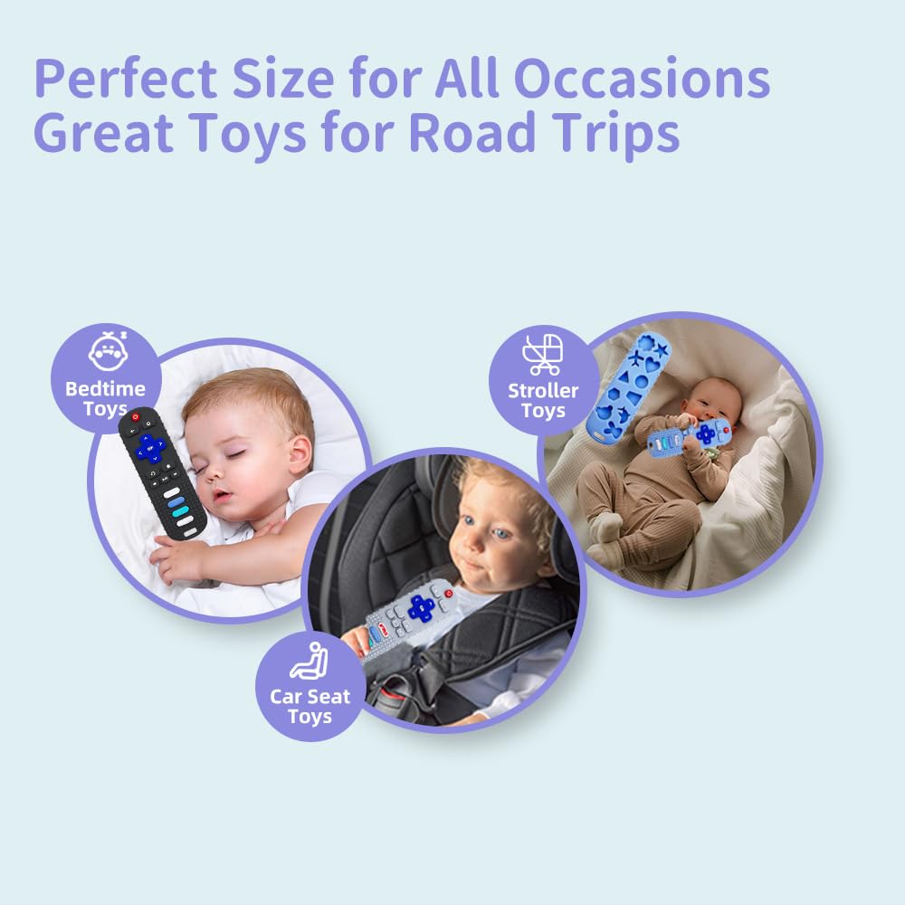 Silicone Baby Teething Toys,Remote Control Teether for Babies 0-18 Months,Baby Chew Teether Toys for Infant and Toddlers,BPA Free
