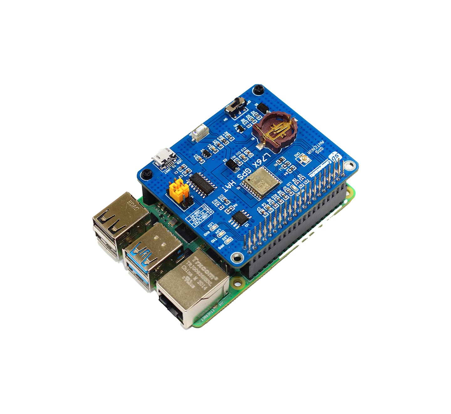 sb components Raspberry Pi GPS HAT GNSS Module GPS HAT for Raspberry Pi 4B/3B+/3B/2B/Zero/W/Zero WH, Supports GPS, BDS, QZSS, etc.