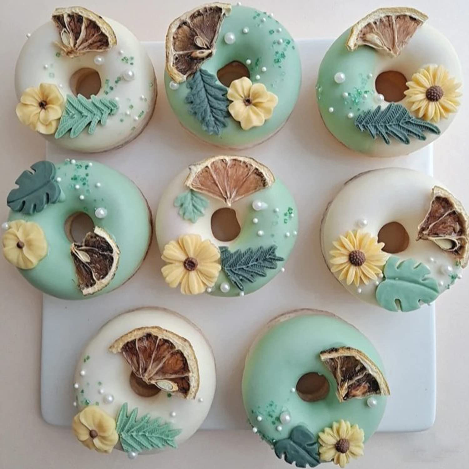 Mujiang Rose Flower Silicone Molds Daisy Fondant Mold Flower Orchid Cake Decorating Molds Set Of 4