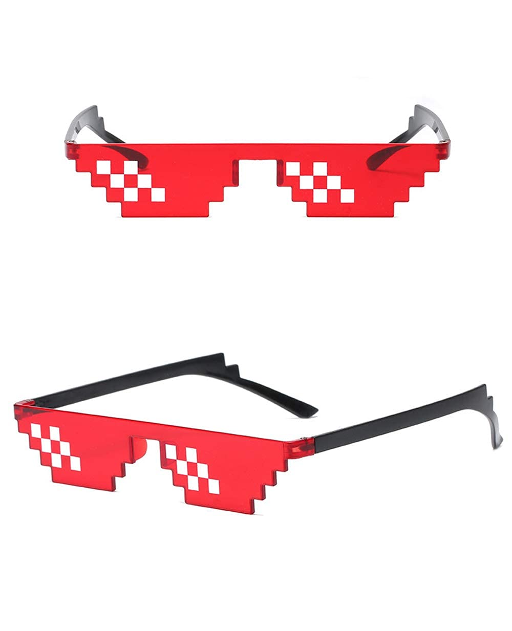 HSSUNSINE 10 Pack Thug Life Sunglasses 8 Bit Pixel Mosaic Glasses Photo Props Unisex Sunglasses for Men Women (10 pack colored mixed)