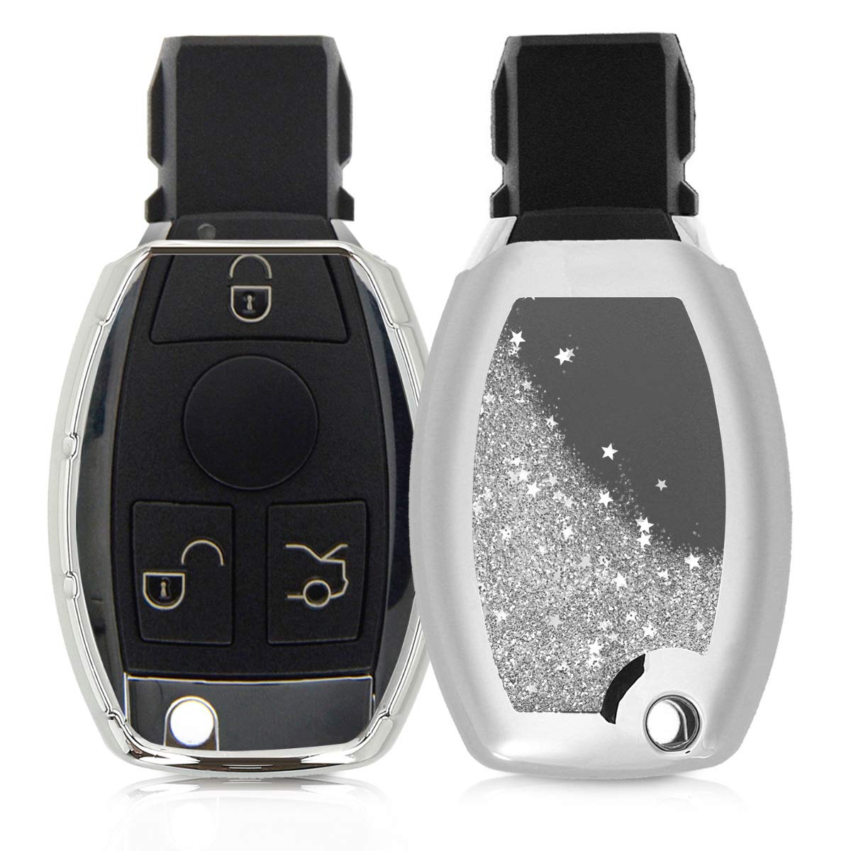 kwmobile Key Cover Compatible with Mercedes Benz - Stars Snow Globe