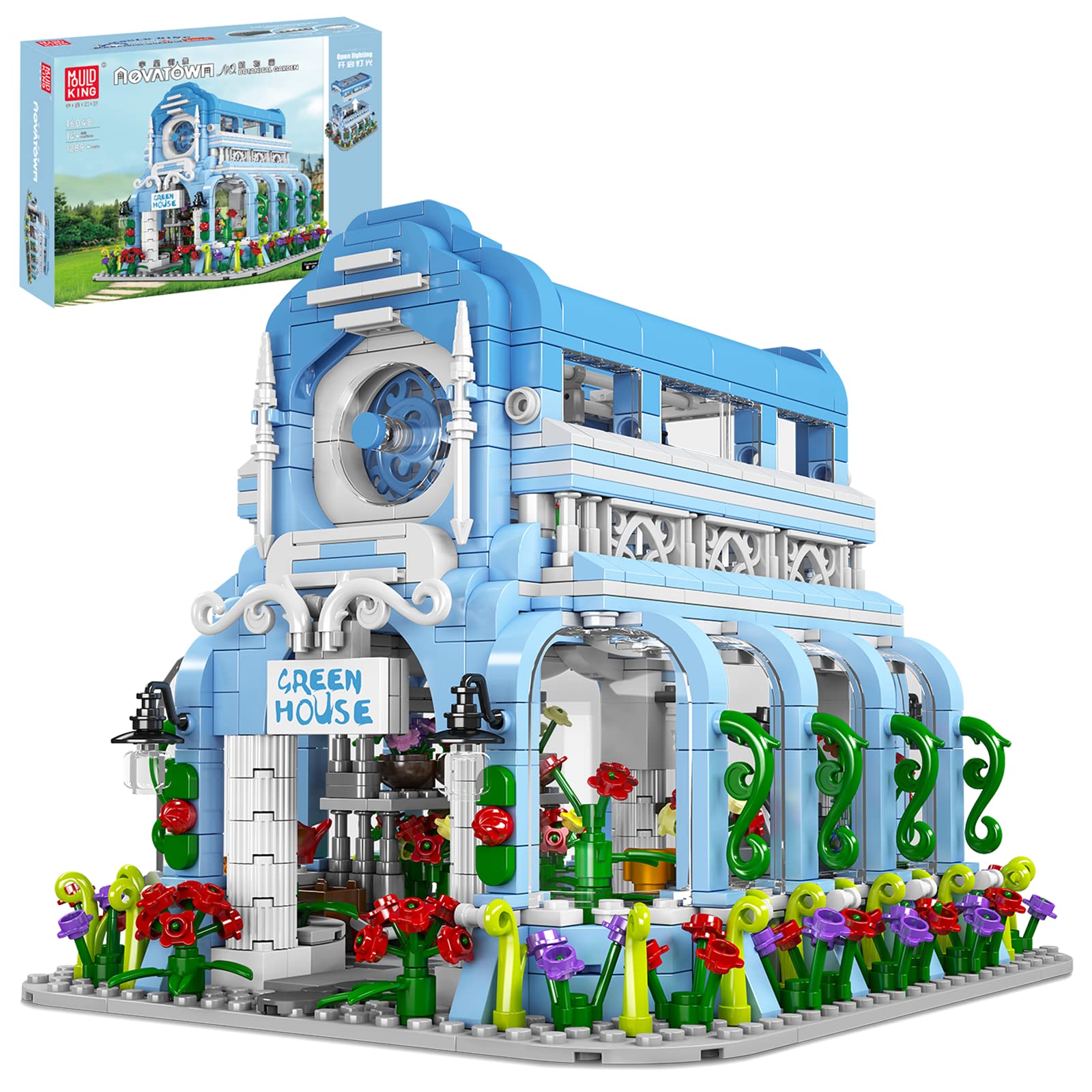 Mould King New Botanical Garden Building Sets with LED Light Kit, Engineering Construction MOC Building Blocks, Model Toy Building Sets to Build for Adults and Kids 14+ (1289 Pcs)