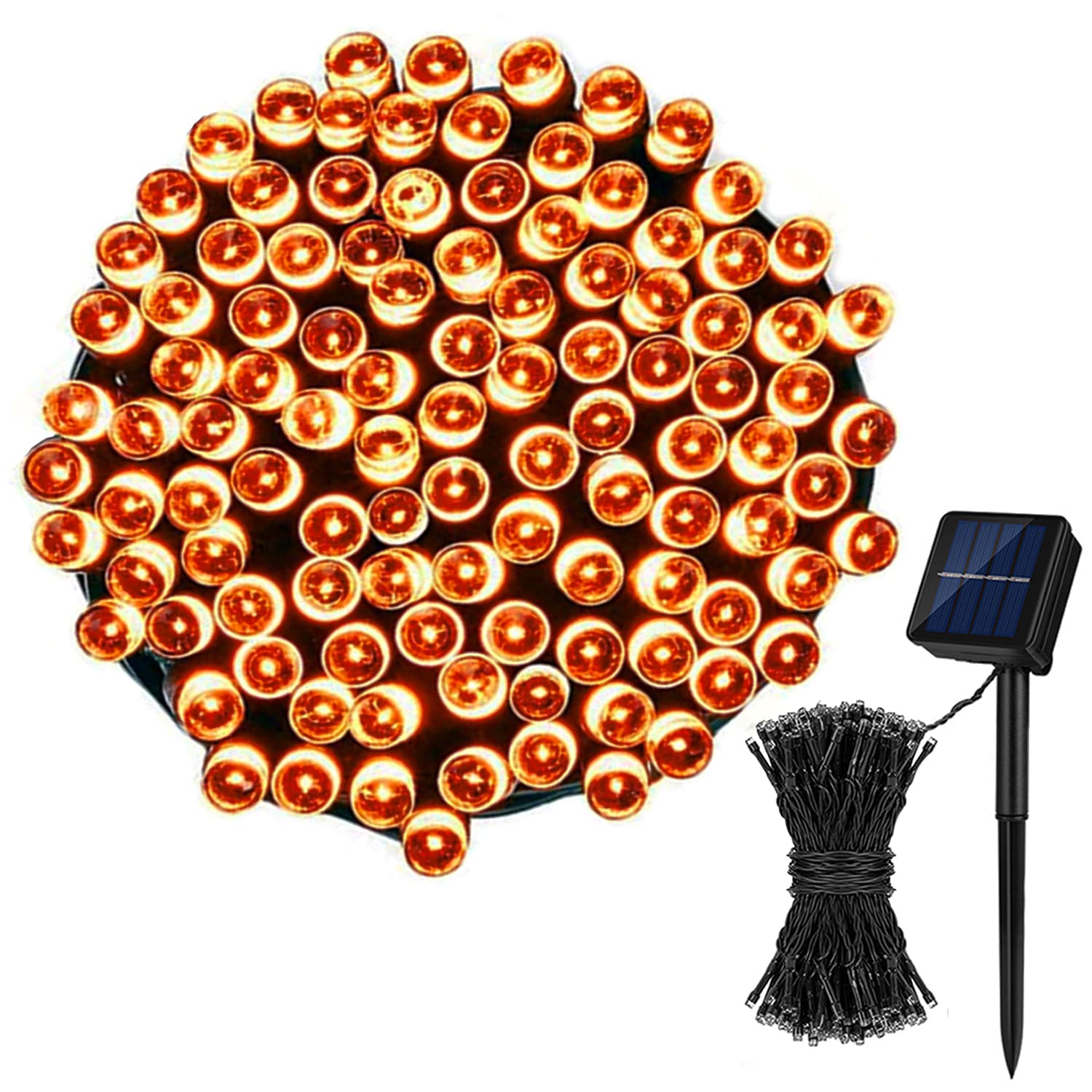 Koxly Solar String Lights,72FT 200 LED 8 Modes Solar Powered Christmas Lights Outdoor String Lights Waterproof Fairy Lights for Garden Party Wedding Xmas Tree