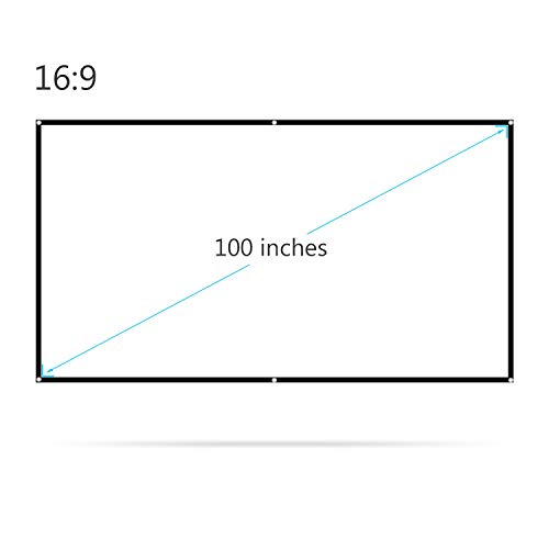 KXDTZ 60-150 inches Projector Screen Widescreen 16:9 Portable Projection Screen Anti-Crease Foldable for Outdoor Projector Home Office (Size : 150 inch)