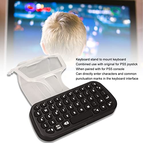 Pomya Game Controller Keyboard, Wireless Bluetooth External Keyboard with Backlight for PS5 Controller, Controller Keyboard with Stand for PS5 Console