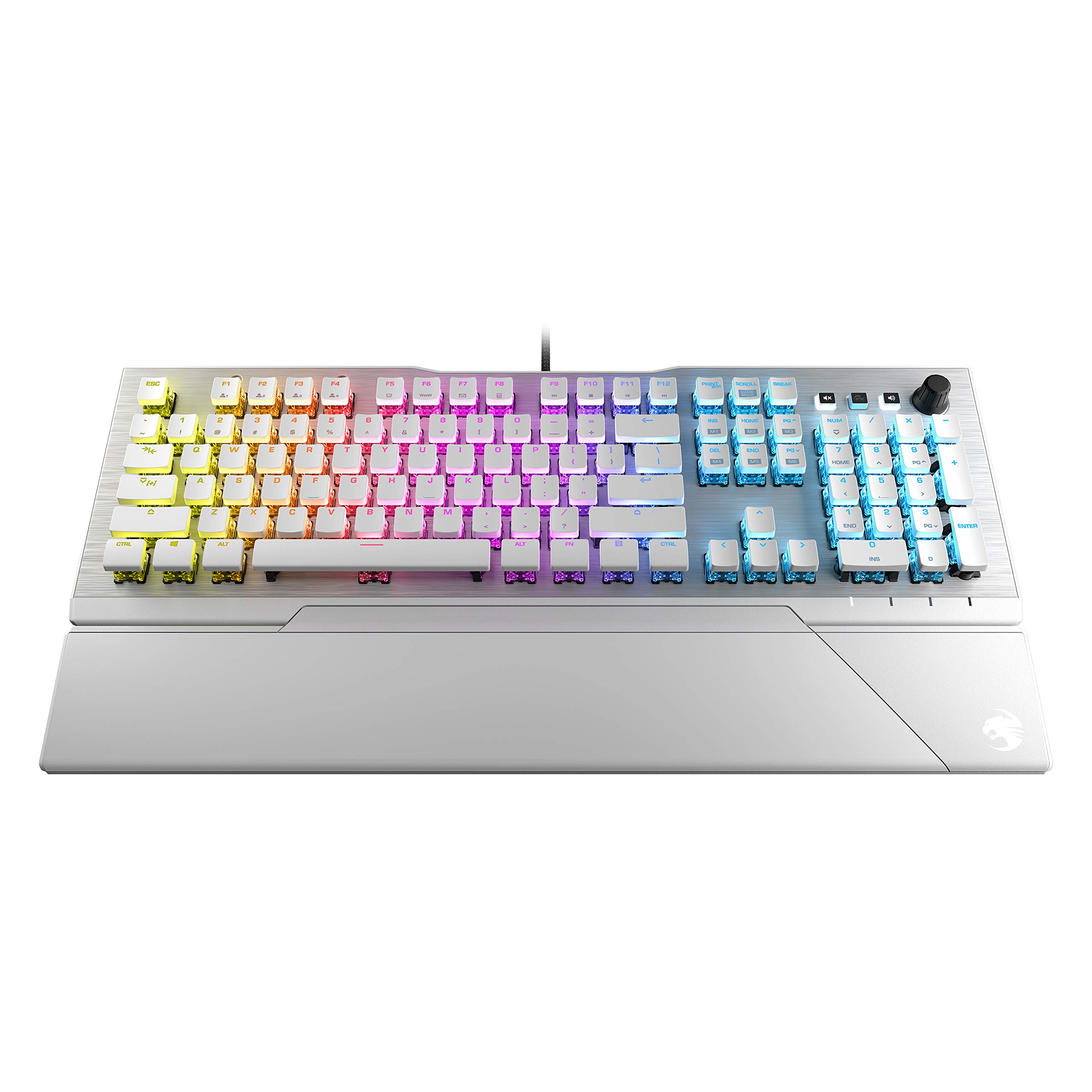 ROCCAT Kone XP Air – Wireless Customizable Ergonomic RGB Gaming Mouse & AIMO RGB Lighting, 4D Wheel – White & Vulcan 122 Mechanical PC Tactile Gaming Keyboard, Titan Switch, White/Silver
