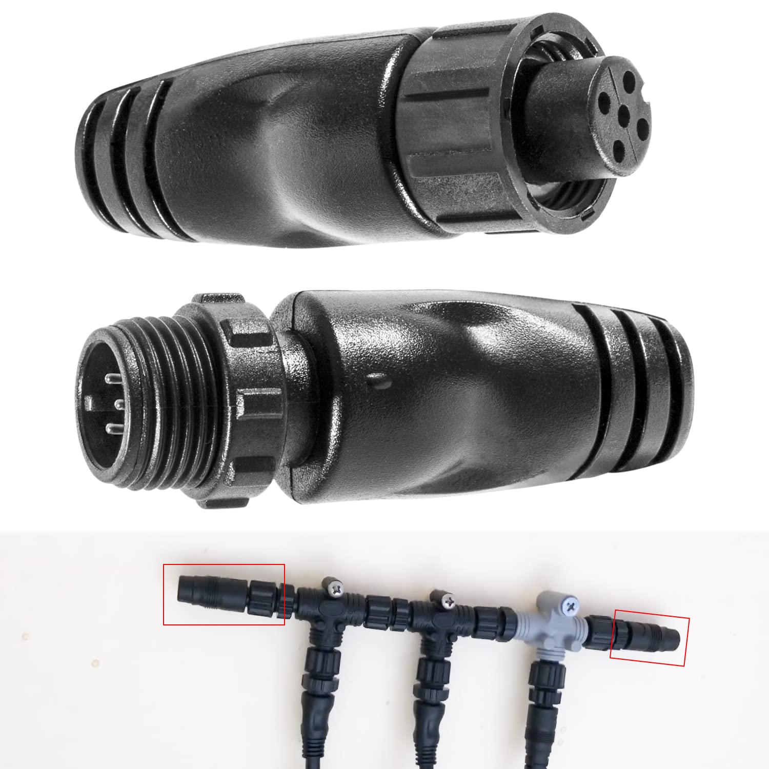 NMEA 2000 (N2k) Network Micro Resistor Terminators, One Male & One Female Terminator Connector Fit for Lowrance Simrad B&G Navico Garmin Networks