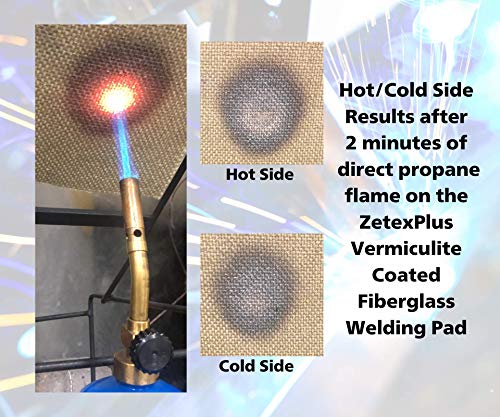 Newtex High-Temperature Resistant Fiberglass Pad - 12" x 12" - High Heat Resistant PlumberPad for Soldering, Welding, Brazing - Heavy Duty, Professional Welding Pad