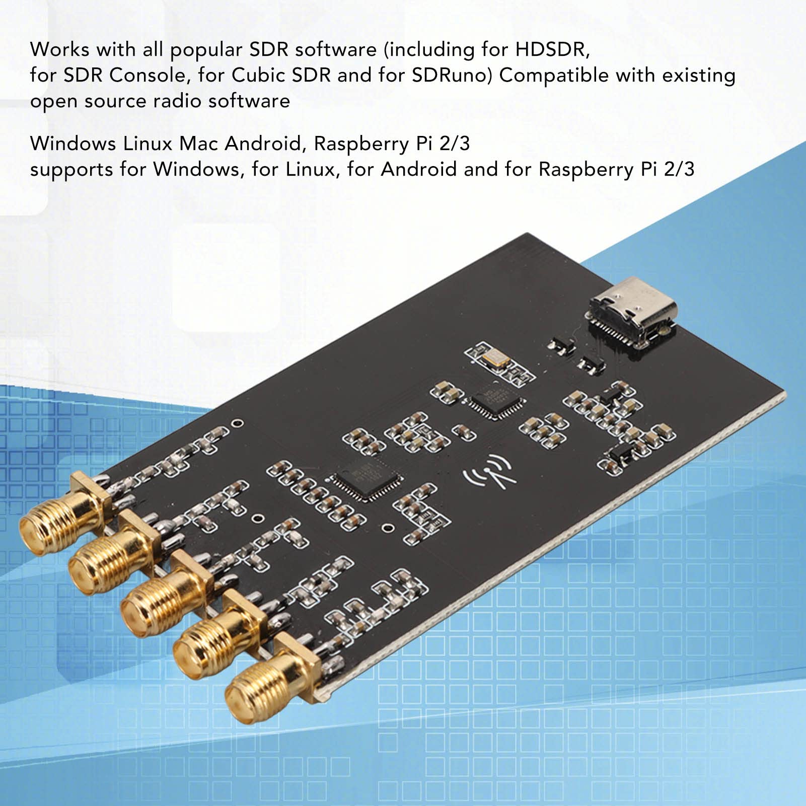 Pomya SDR RSP1 Radio Receiver, 10KHz‑1GHz Ham Radio Receiver for RSP HF AM FM SSB, ATc SSTV ISS Aviation Band Receiver for Win, for Linux, for Android