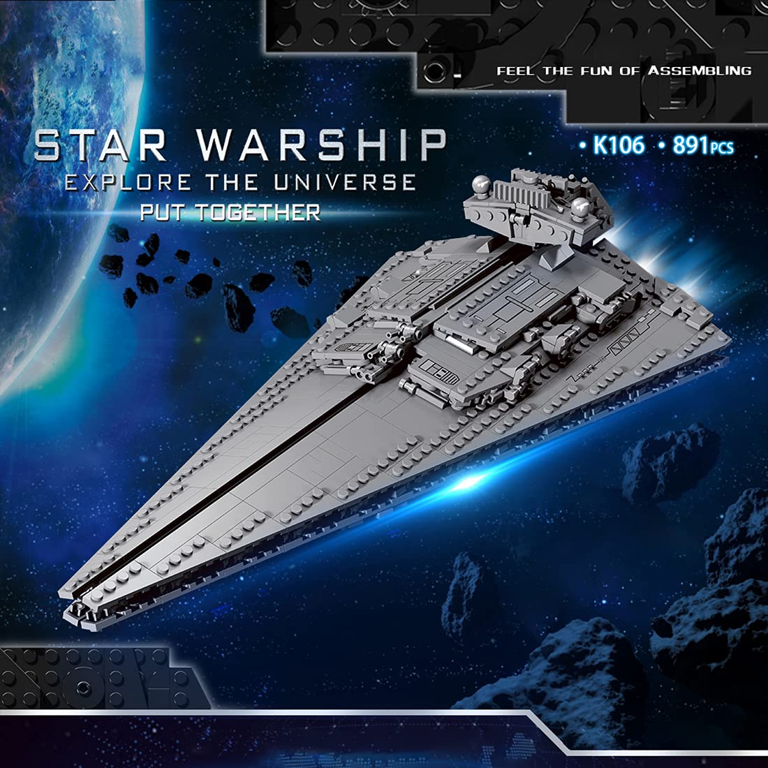 Ottima Military Star Destroyer Building Kit, Space Wars Model Building Toy Set for Kids Boys Compatible with Lego - 891Pcs
