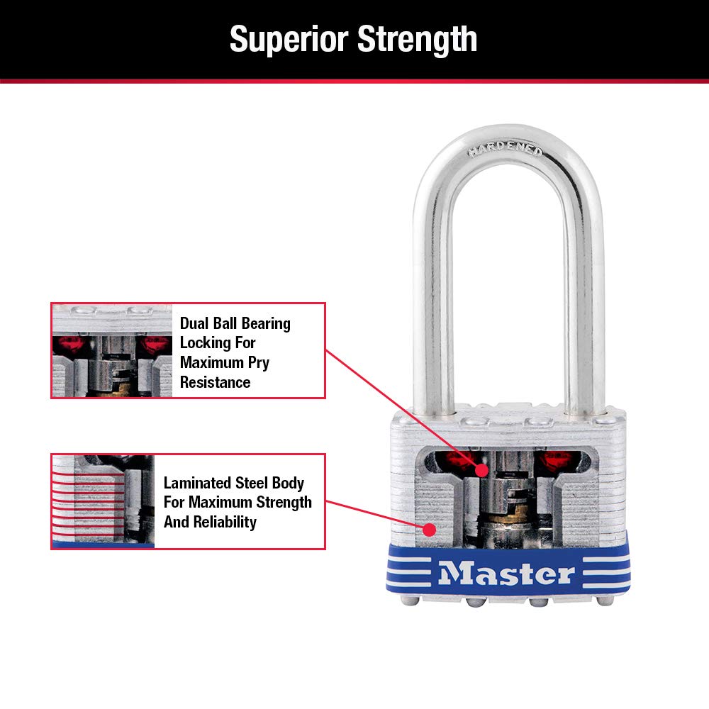 Master Lock Outdoor Padlocks, Lock Set with Keys, Keyed Alike Padlocks, 3 Pack, 3TRILF