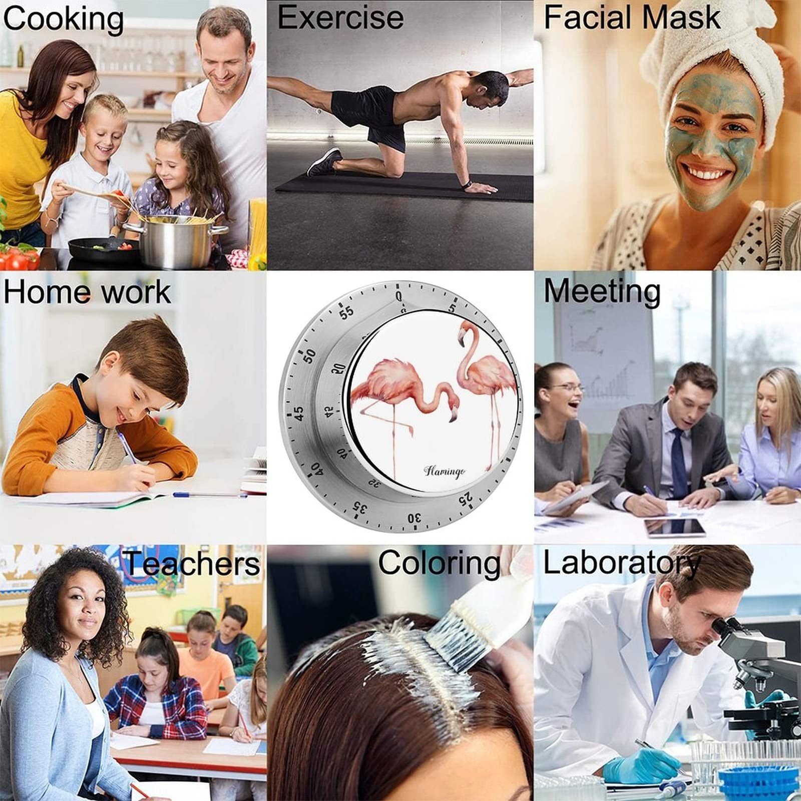Kitchen Timer Flamingo Timer Magnetic Timer Mechanical Timer for Home Baking Cooking Oven