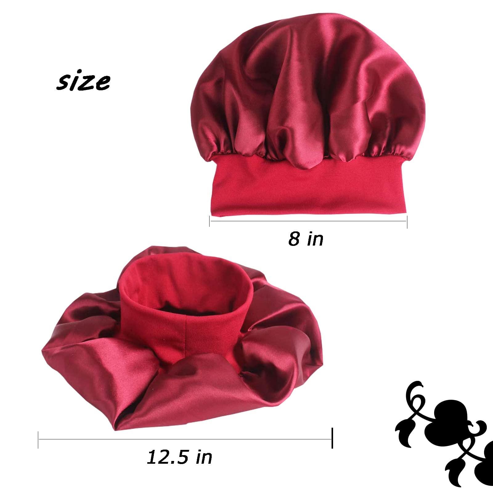 Silk Satin Hair Bonnet for Sleeping, Sleep Bonnet with Elastic Soft Band,Sleep Bonnet Sleep Cap for Hair Curly Hair Sleeping Natural Hair