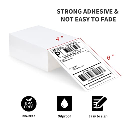 L LIKED 4x6 Direct Thermal Labels, 500pcs Perforated Fanfold, Compatible Zebra & Rollo Printers