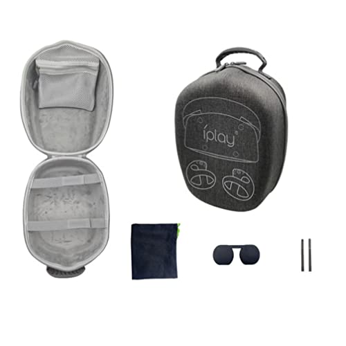 Onseuk Compatible with PS VR2 Portable Handheld Zipper Storage Bag EVA Protection Hard Bag with Lens Protection Cover&Small Storage Bag