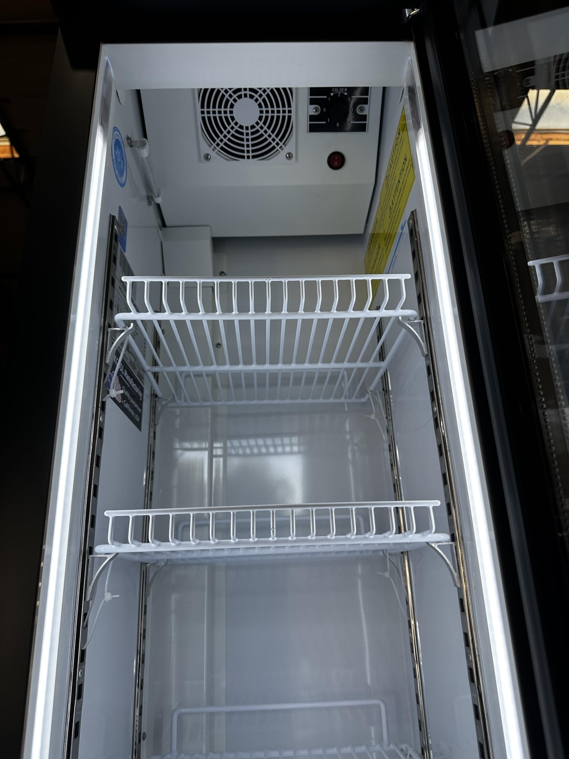 NAFCOOL Sub Zero Commercial Beverage Refrigerator Display Fridge,6 Cu Ft Small Slims Single Glass Door Merchandiser Drink Cooler with LED Light Adjustable Shelves,ETL and NSF Approval,15.4" Wide