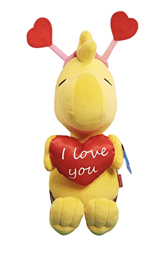 Peanuts Valentine’s Large Plush Woodstock, Kids Toys for Ages 3 Up by Just Play