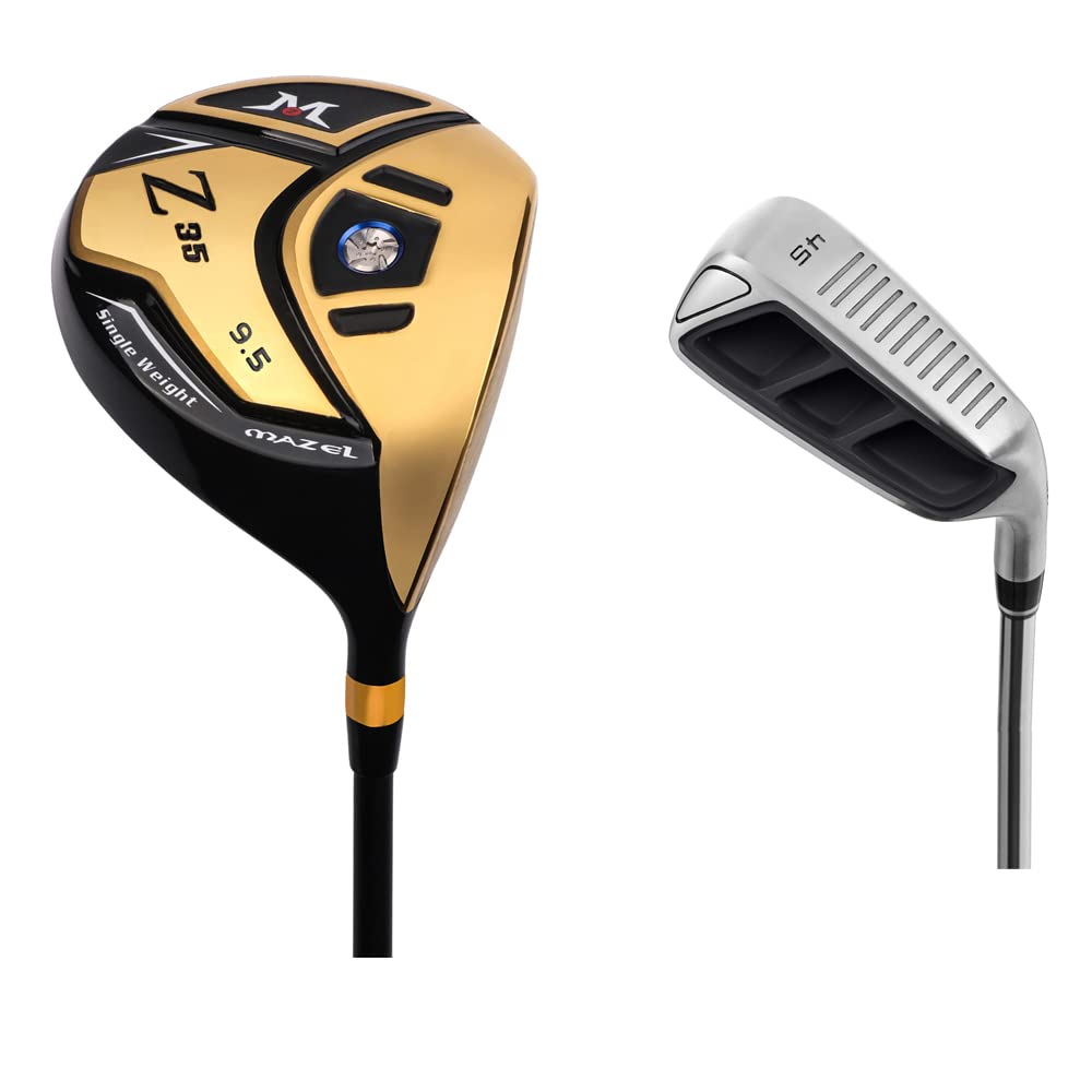 MAZEL Gold Golf Driver 9.5 Degree & Golf Chipper 55 Degree,Bundle of 2
