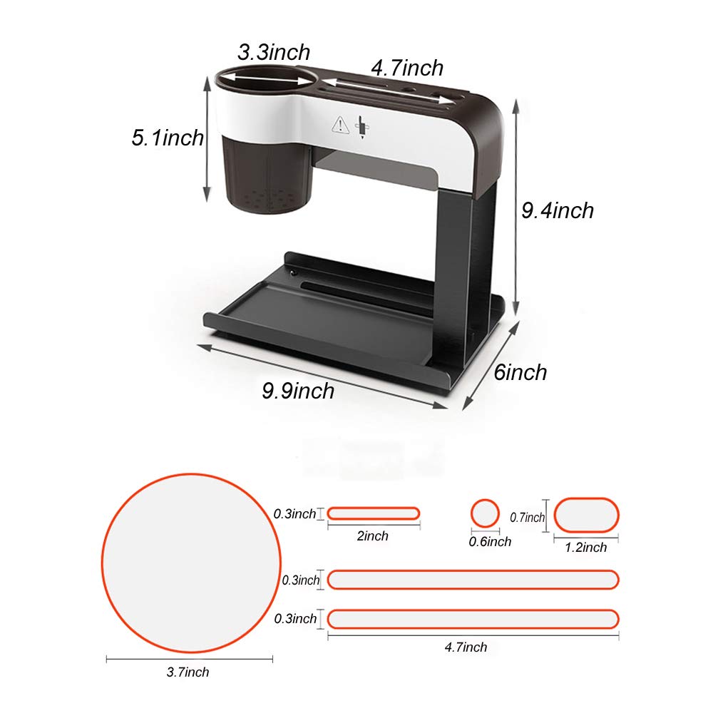 Multifunctional Knife Block Knife Holder Storage Rack with Drainboard, Cutting Board Drying Rack Cooking Utensil Holder ChopsticksâCaddy for Kitchen Accessories Countertop Organization, Black