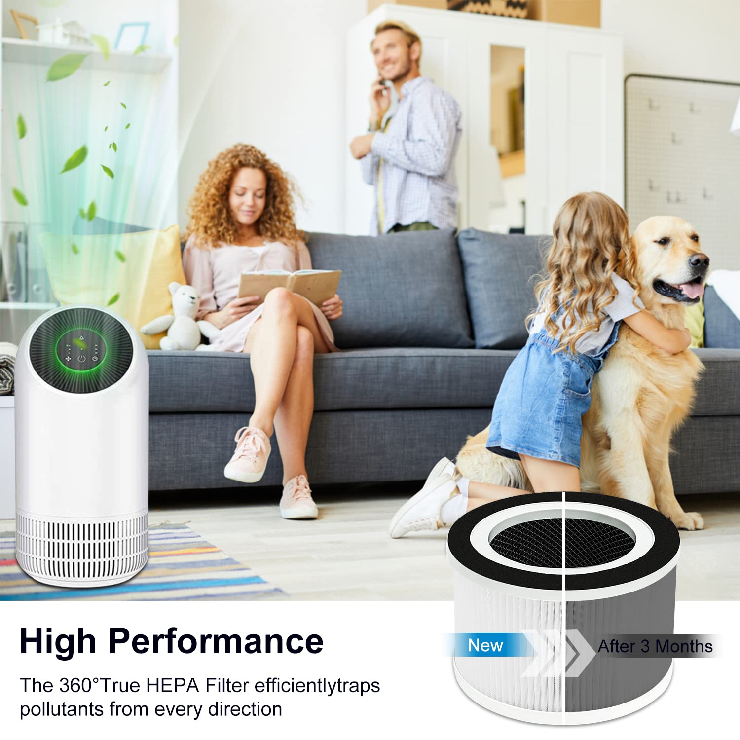 NXBHG H13 True HEPA Filter for Afloia Air Purifier Filter Replacement,Air Purifier Filter Replacement Compatible with Afloia Air Purifier Fillo/Halo and Mooka Allo