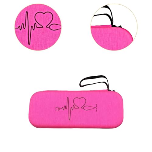 WeiLaiKeQi Stethoscope Carrying Case Stethoscope Carrying Bag Travel EVA Organizer Storage Bag, Pink and Black Pattern