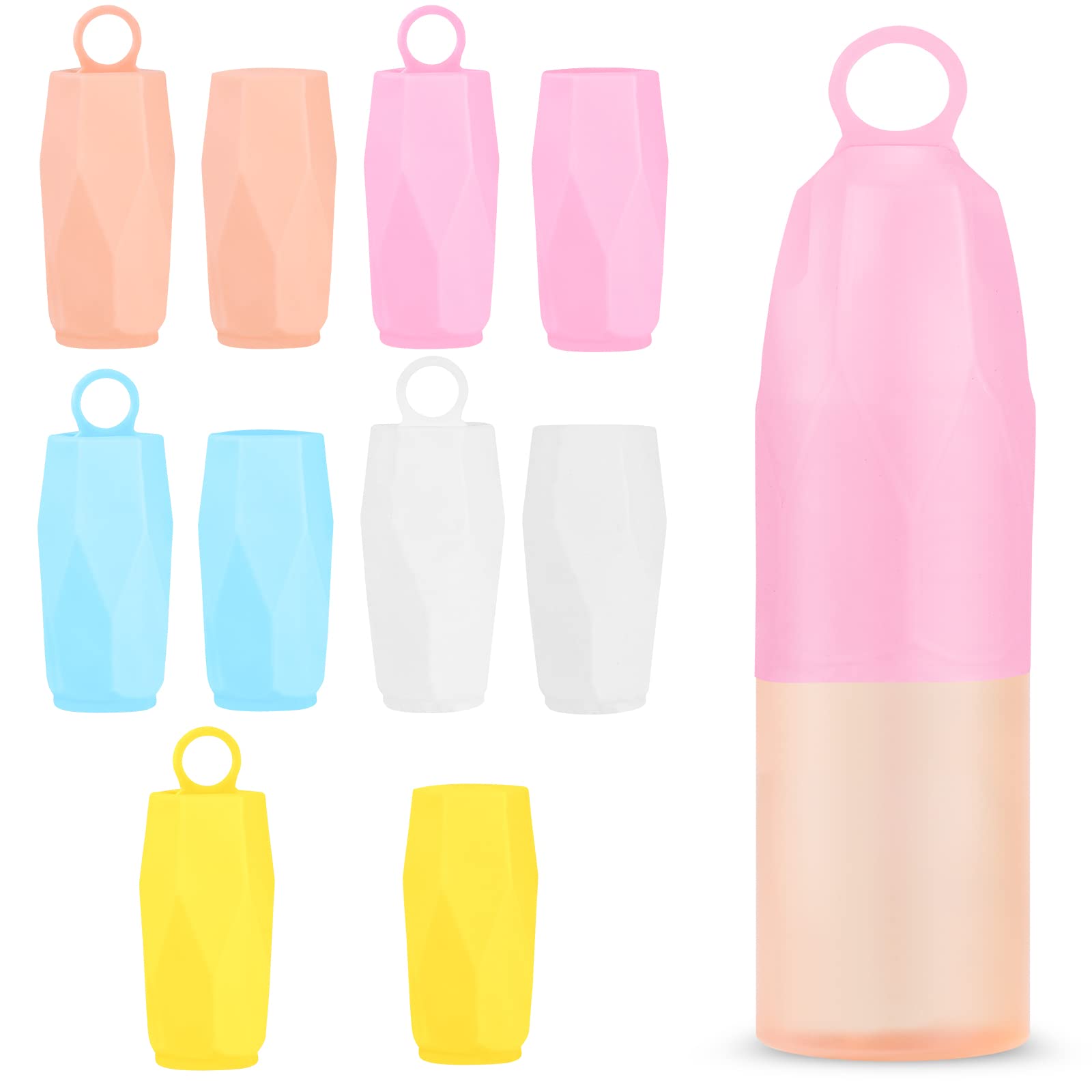 RHCOM 10Pack Reusable Accessory Elastic Silicone Sleeves for Standard and travel Sized Toiletries,Travel Bag and Carry-on Luggage. (Colour)
