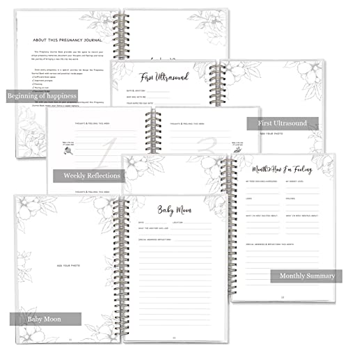 Pregnancy Journal Memory Book with Stickers,Pregnancy Book for Mom to Be Gift,Pregnancy Journals for First Time Moms (A)