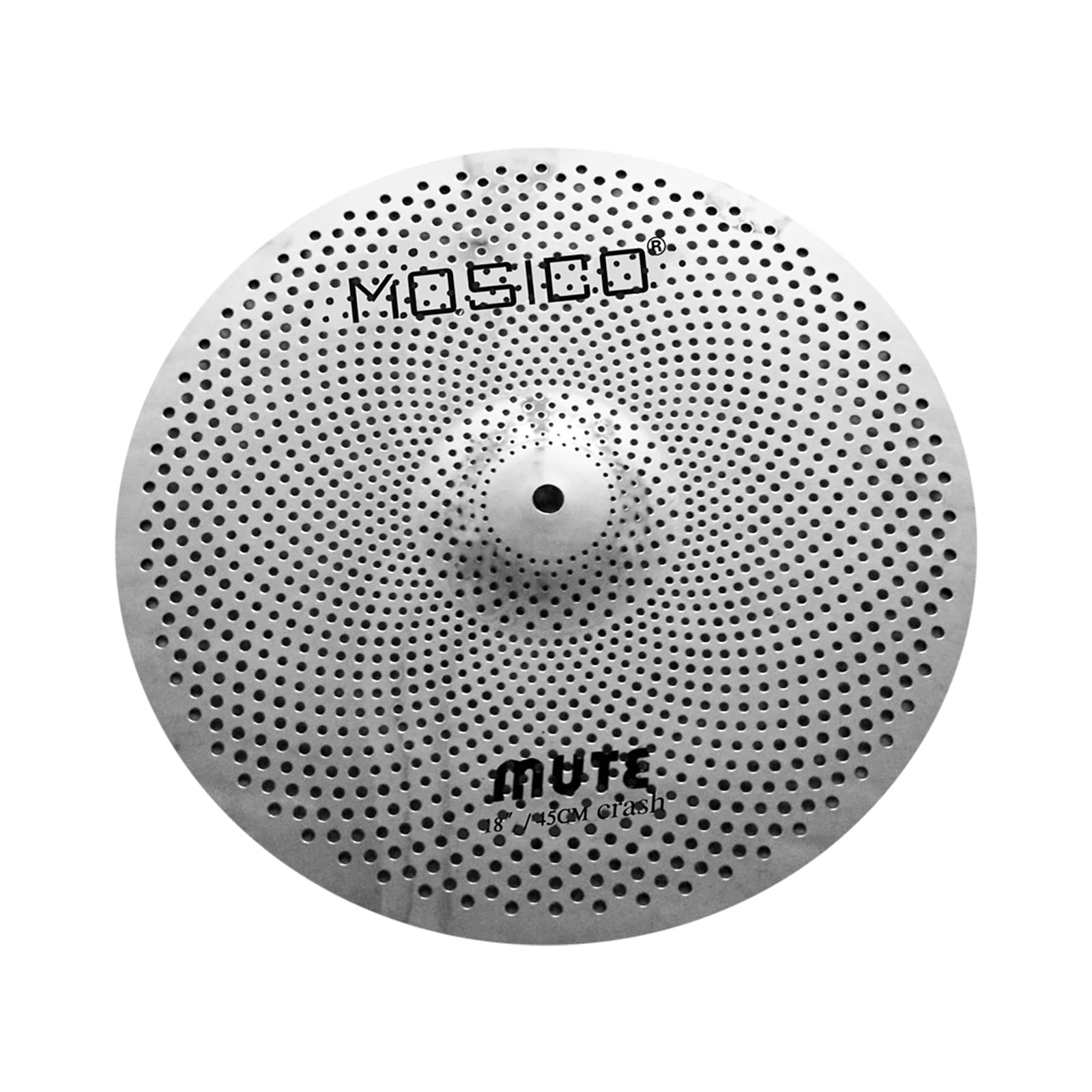 Mosico Low Volume Cymbal Pack Mute Cymbal set 14'hi-hat+16"crash+18'crash+20"ride 5Pcs Practice Cymbals for Drums (Bright Silver)