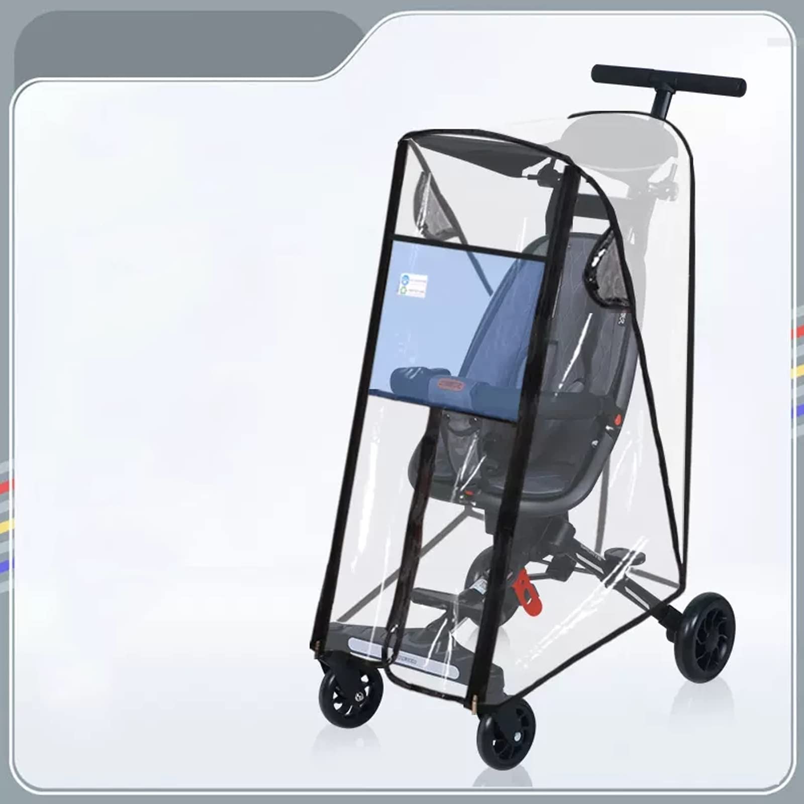Rider Stroller Rain Cover , Rider Stroller Accessory, Baby Travel Weather Shield, Windproof Waterproof, Protect from Dust Snow (Black-Ordinary Style)