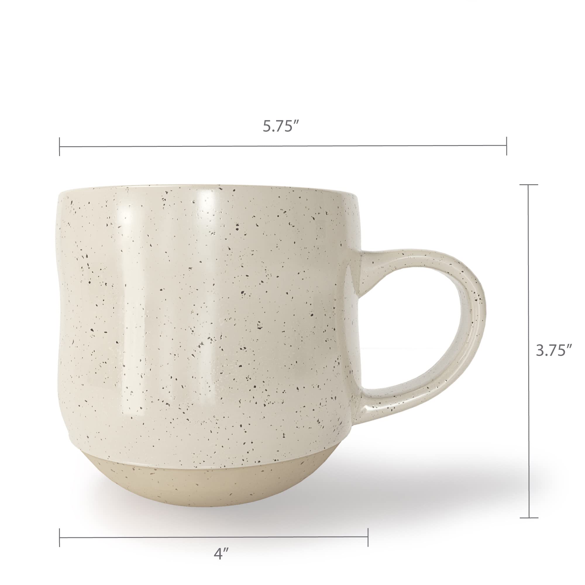 Modern Market Set of 4 Large 16oz Ceramic Coffee Mugs β Stoneware Coffee Mug Tea Cup Set, 5.75" x 4" x 3.75", Beige