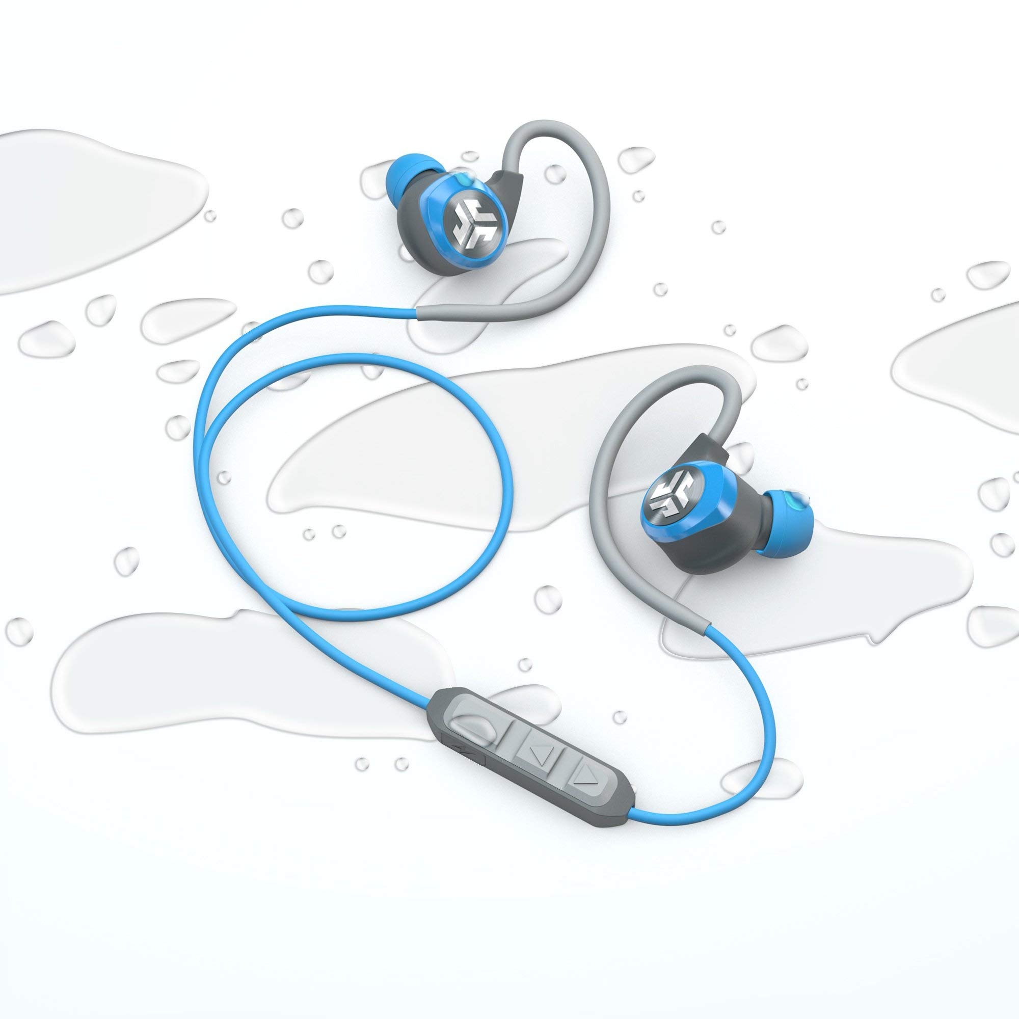 JLab Audio Epic Bluetooth 4.0 Wireless Sports Earbuds with 10 Hour Battery & IPX4 Waterproof Rating - Blue/Graphite (Renewed)