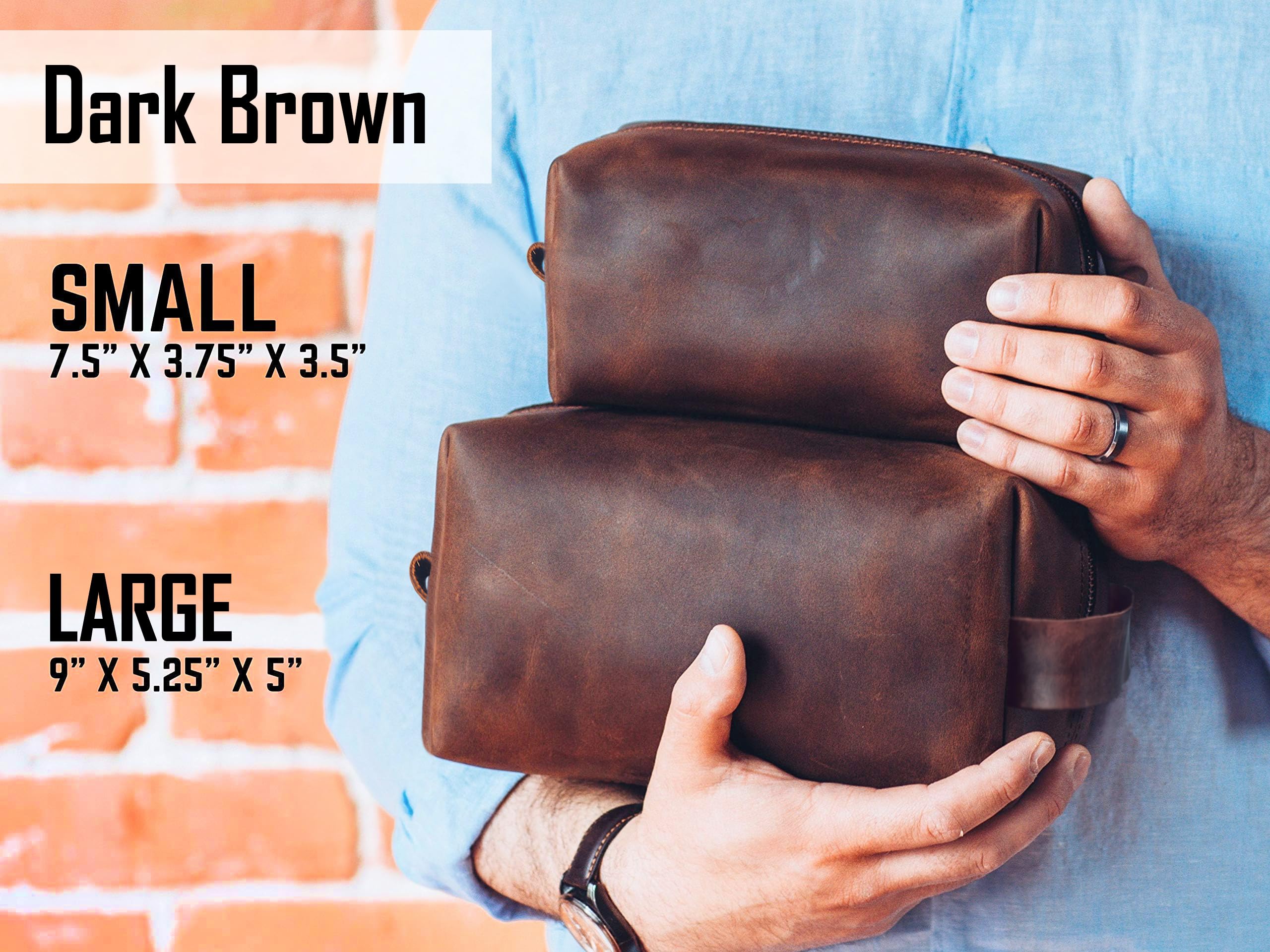 Personalized Leather Dopp Kit For Men β Unique Anniversary Gift, Birthday Gift, Father & Groomsmen Gift β Mens Handcrafted Travel Bag for Toiletries, Shaving & Grooming Kit β Toiletry Bag Made in USA