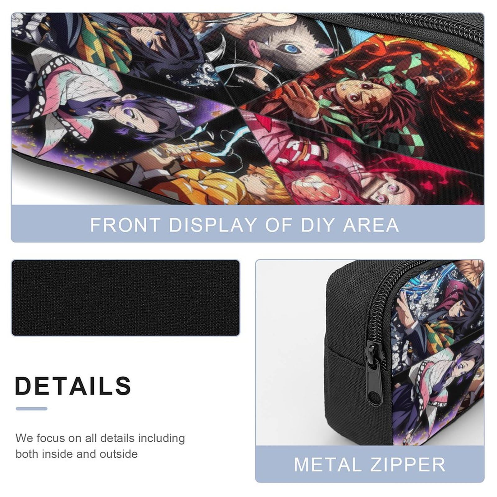 JLAHLVQU 3D Printed Anime Backpack Set Adjustable Shoulder Strap Daypack Casual College Bookbag Laptop Bag With Lunch Box Lunch Bag Pencil Case