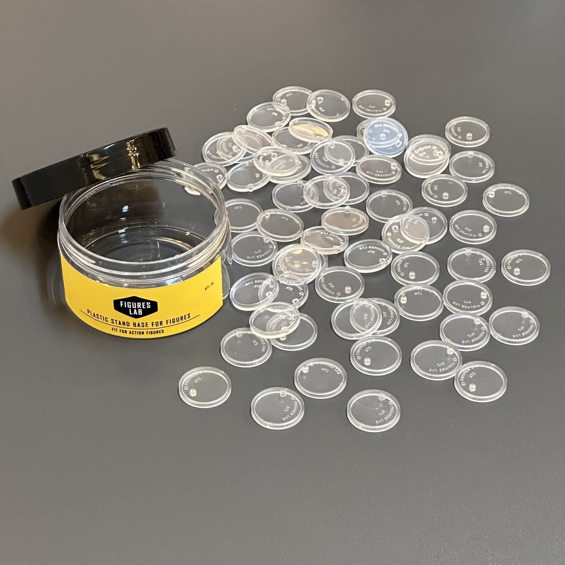 NC FIGURESLAB 60 Pieces 25mm wide Round Clear Action Figure Display Stands Fit for 3.75” Vintage Star Wars Movie Model Figures toy