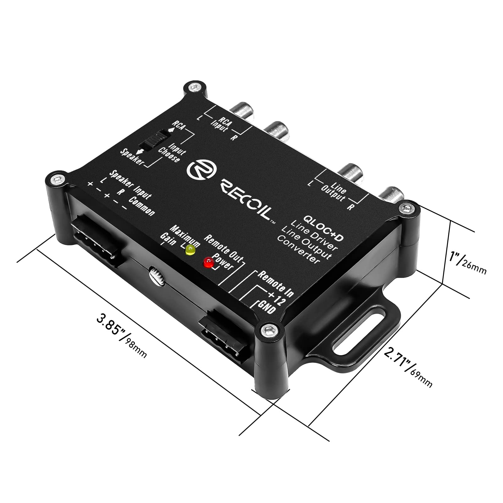 Recoil LOCD Active 2-Channel Line Output Converter Line Driver 2-in-1, 10V Line Output Signal with Auto Sense Remote Turn-on