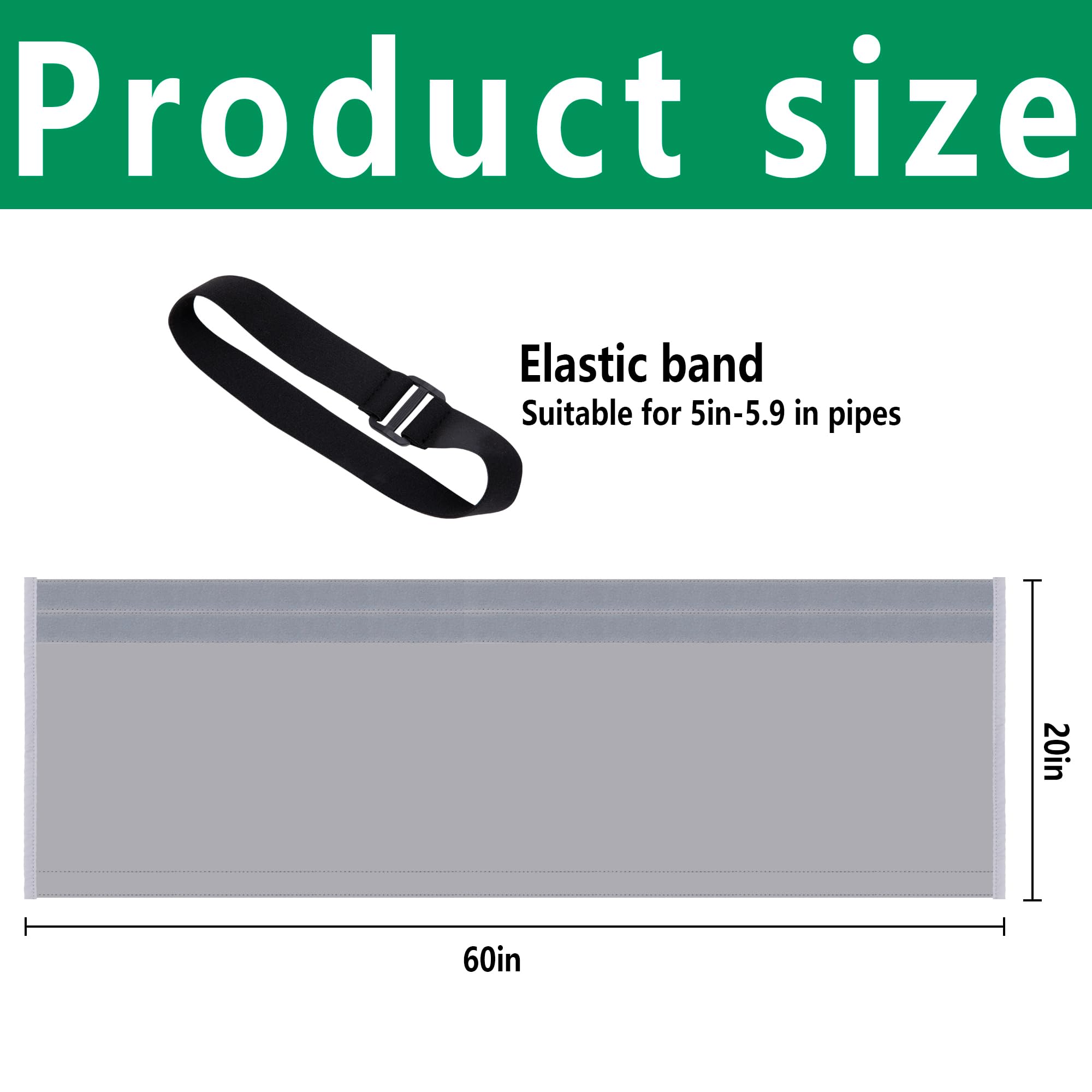 RunNico Portable AC Hose Cover, Thick Air Conditioner Hose Wrap,Insulated Hoses Duct Vent Cover, AC Hose Insulation Sleeve for 5" & 5.9" Diameter Exhaust Hoses Tube