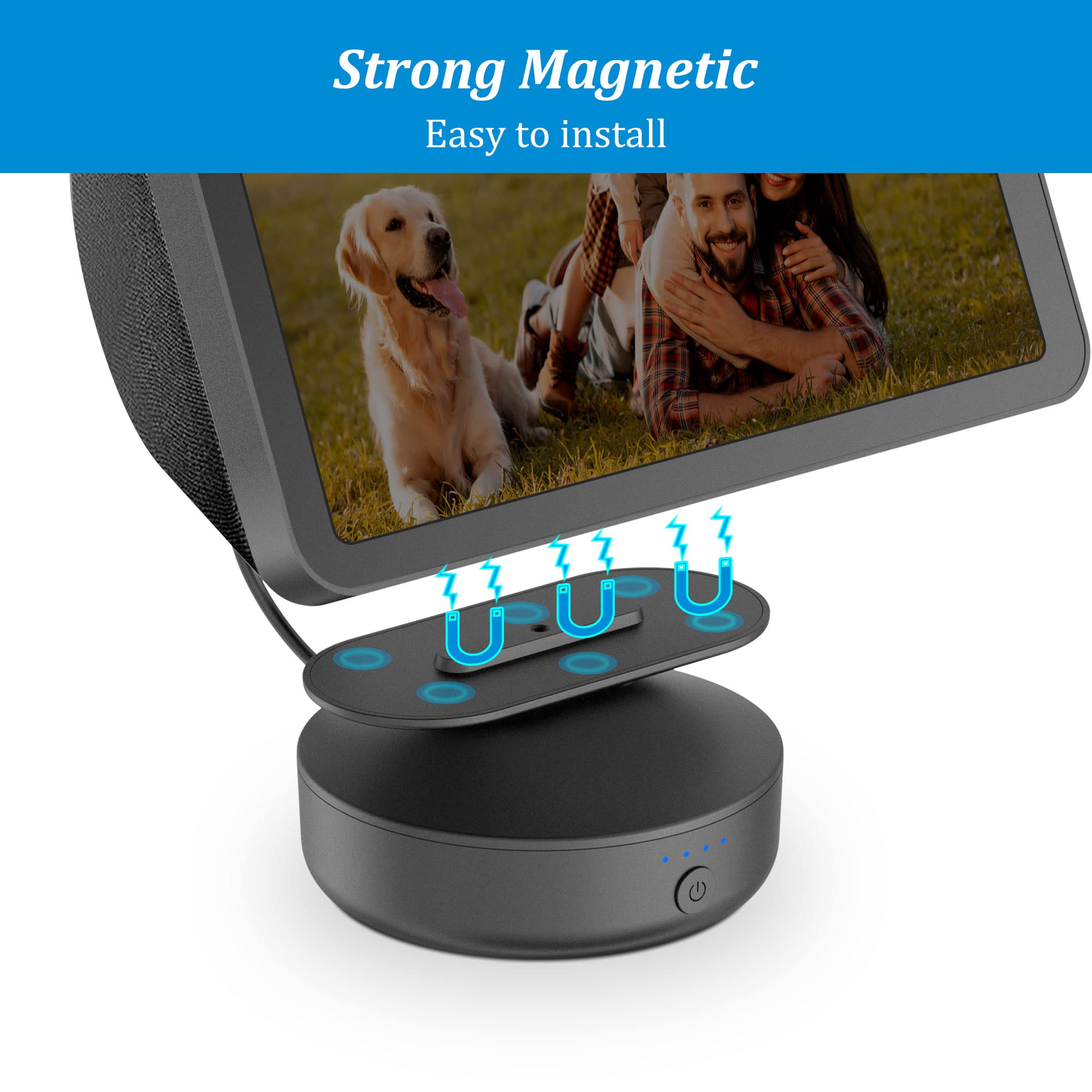 PlusAcc Battery Base for Echo Show 8 (1st Gen & 2nd Gen) - 10000 mAh Portable Battery Charger Stand for Alexa Echo Show 8 (1st & 2nd Gen), Tilt Function (Black)