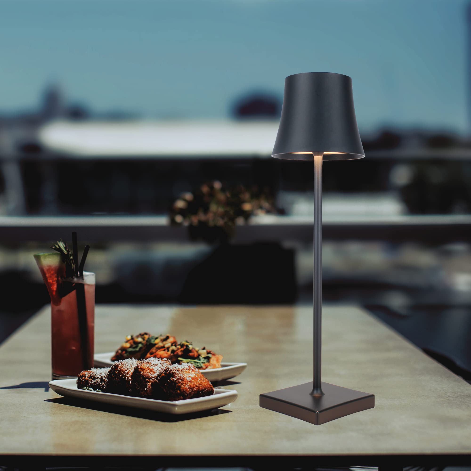 MADCKDEDRT LED Desk lamp,Cordless Table lamp,Rechargeable,Dimmable,Portable,Suitable for Indoor and Outdoor Lighting Black