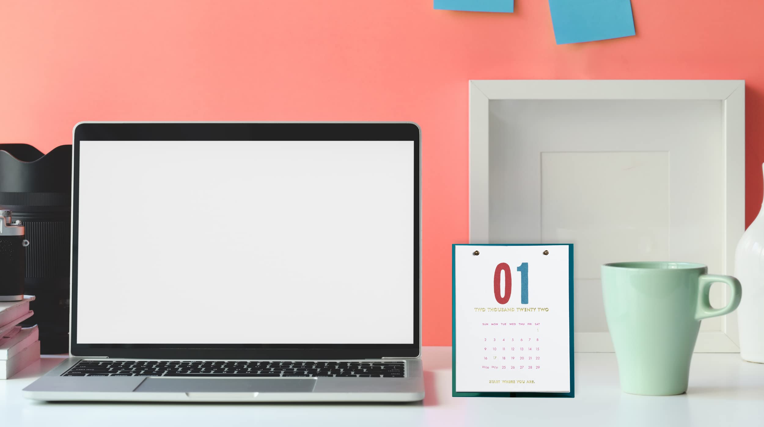 Kate Spade New York Small Desk Calendar 2022, Monthly Desktop Calendar Dated January 2022 - December 2022, Acrylic Stand, 3.75 x 4.75, Teal