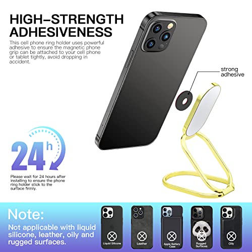 YINHEXI Cell Phone Stand Grip for Desk, Adjustable Phone Ring Holder, Portable Phone Stand for Office Desk, Magnetic Phone Stand Compatible with iPhone Samsung All Smartphone and iPad Tablets