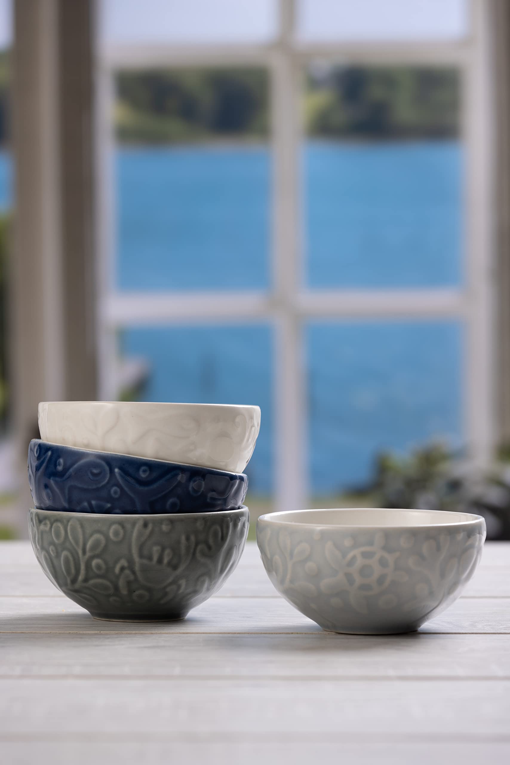 Mason Cash Nautical Set of 4 Prep Bowls, Grey