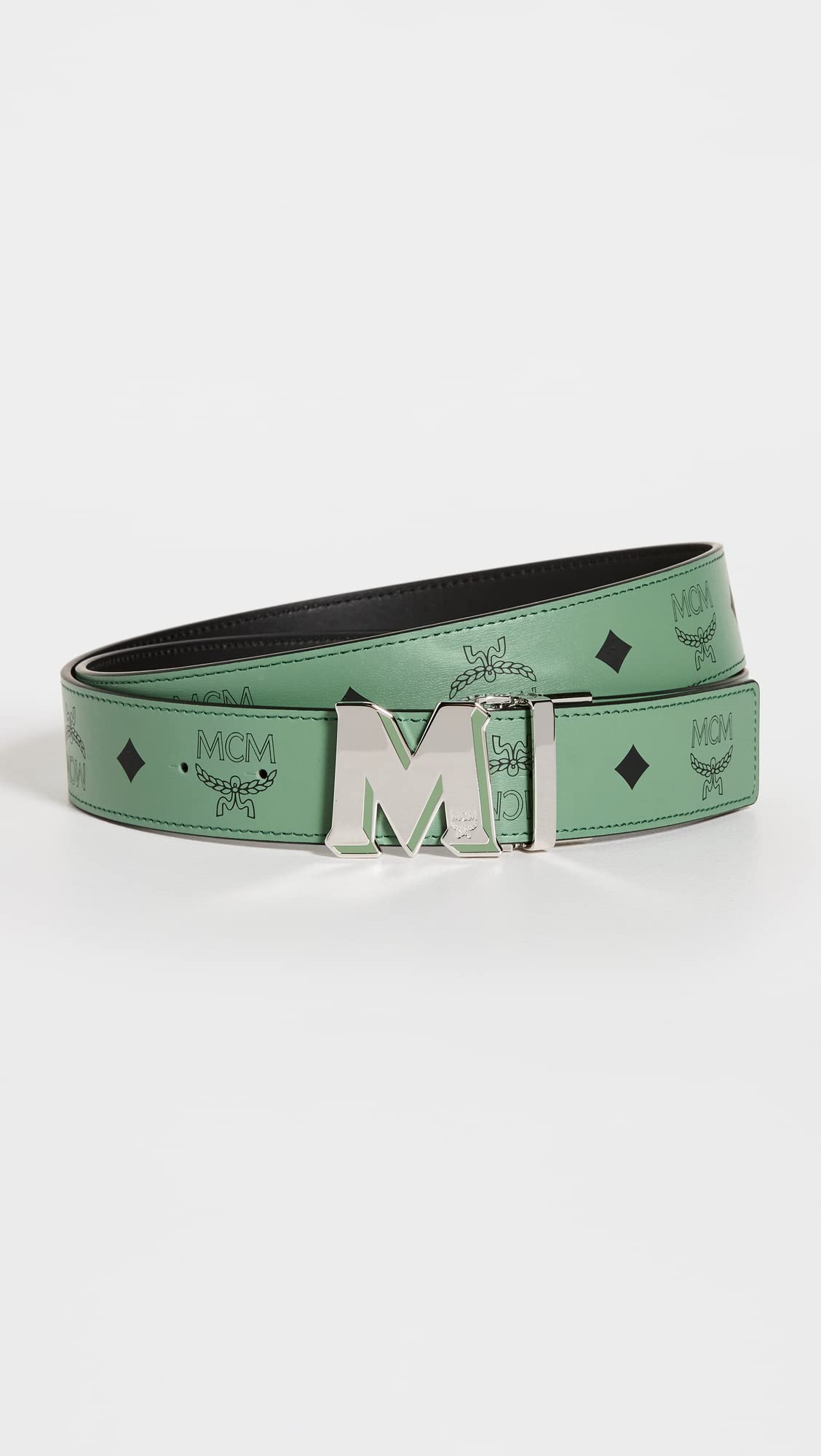 MCM Men's Claus Reversible Adjustable Belt, Loden Frost, Green, One Size
