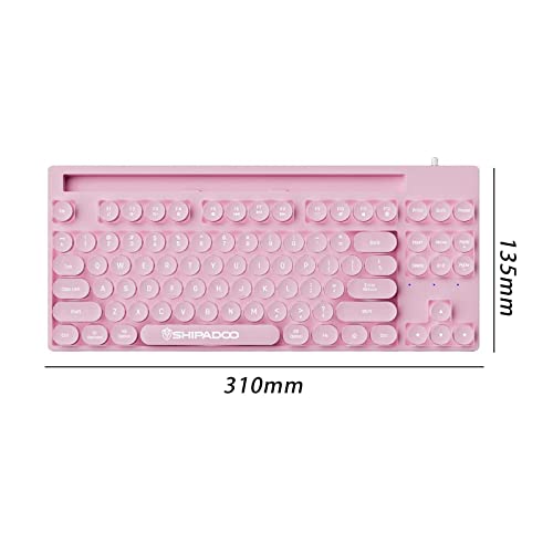 Ronyme Mechanical Gaming Keyboard Delicate Touch Replacement Plug and Play Wired Keypad for Desktop, Pink