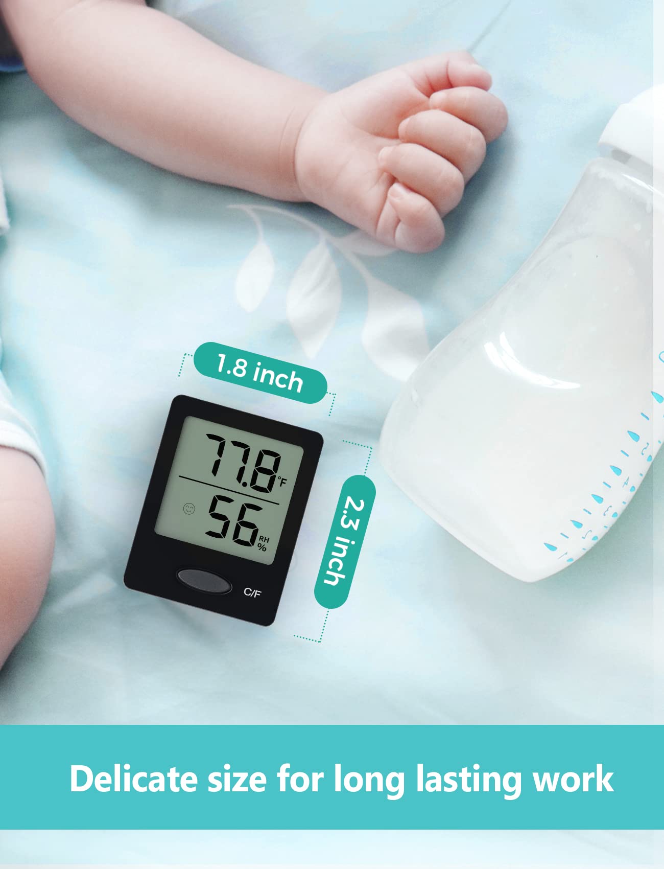 Musicera Mini Digital Hygrometer Thermometer, Room Temperature Humidity Gauge, LCD Display Temperature and Humidity Monitor